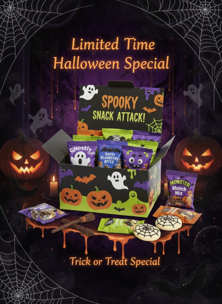 Halloween Spooky Snack Box Pumpkins Treats Spiderwebs | SellerPic