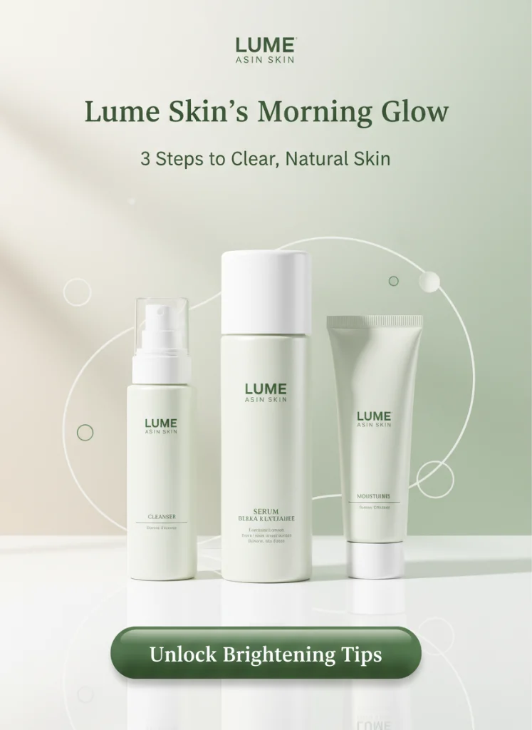 Lume Skin Morning Glow Skincare Products Three Steps | SellerPic