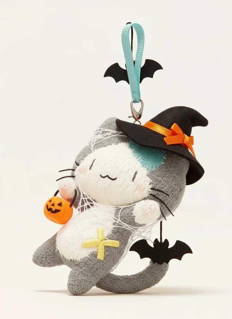 Halloween Cat Plush Witch Hat Pumpkin Bat Decor | SellerPic